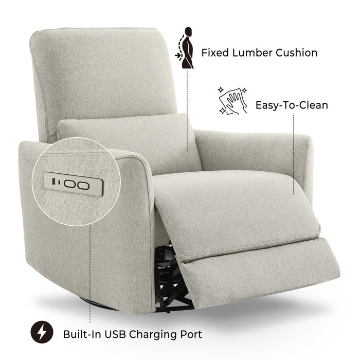 Wade Logan® Cadavid Upholstered Swivel Power Recliner | Wayfair